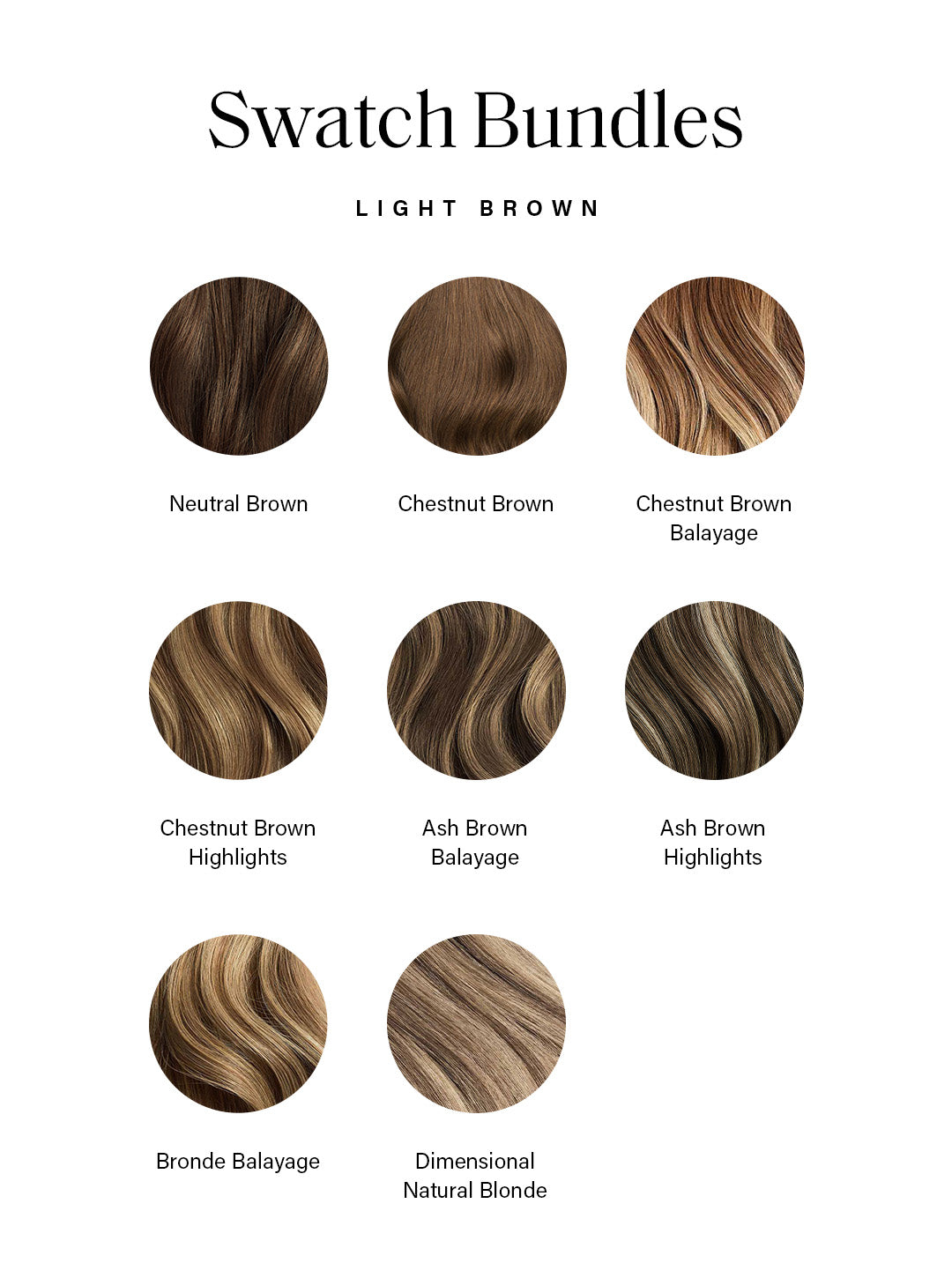Sample Swatch Bundle | Light Brown | Luxy Hair