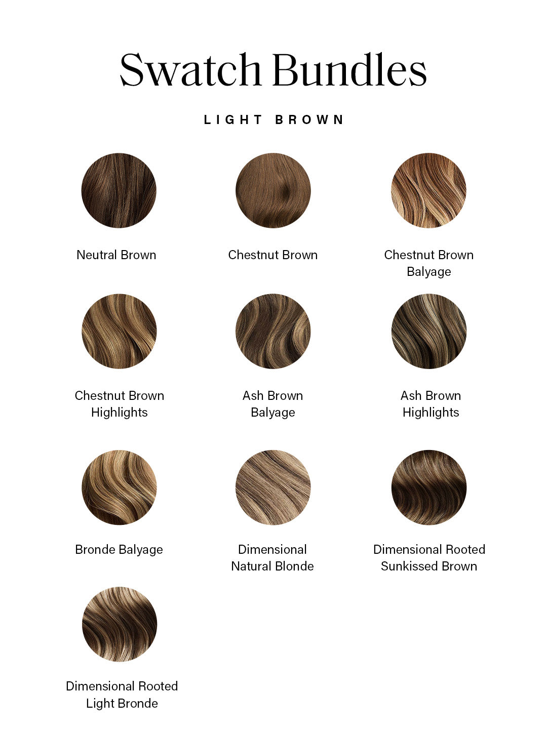 Sample Swatch Bundle | Light Brown | Luxy Hair