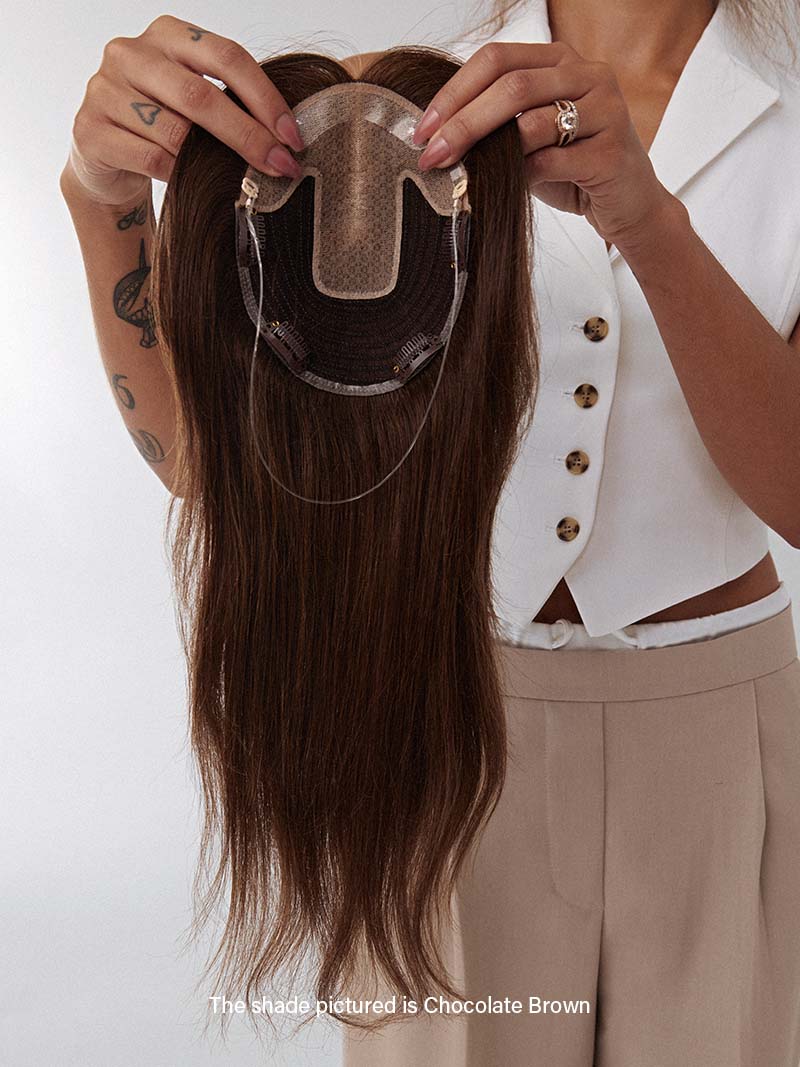 Hair Topper | 14" Medium Natural Brown | Luxy Hair