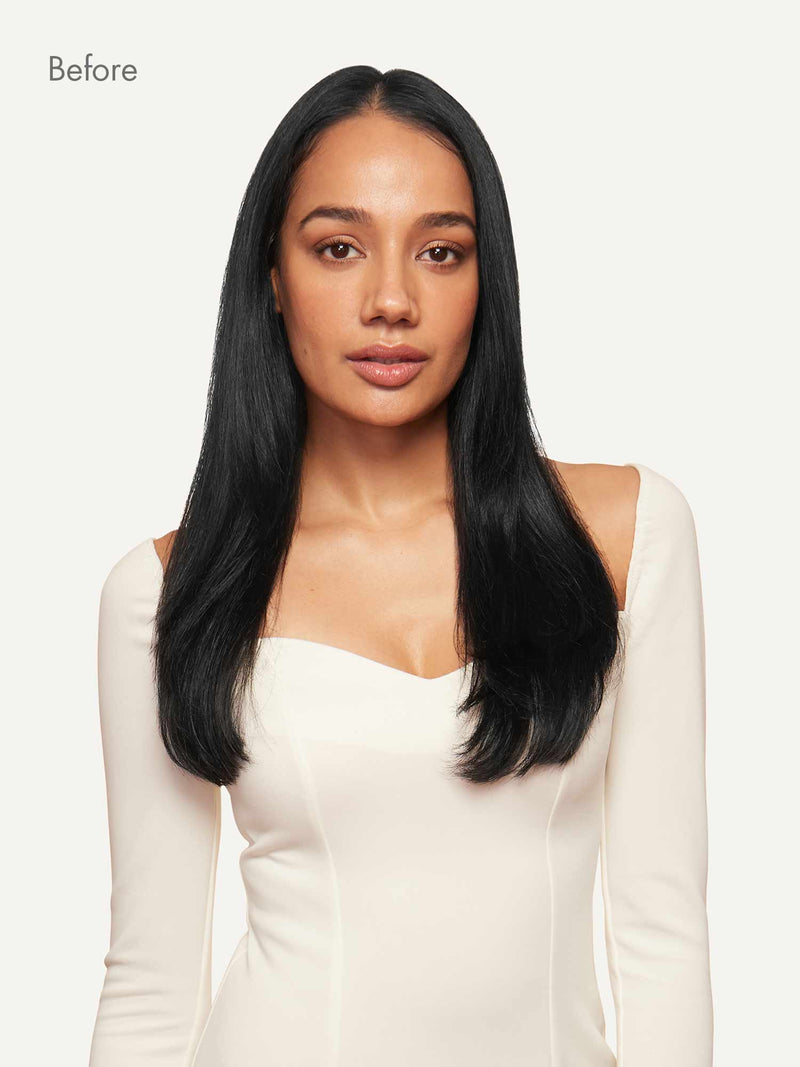 Seamless Clip-in Hair Extensions Jet Black (Color 1, 180 Grams)